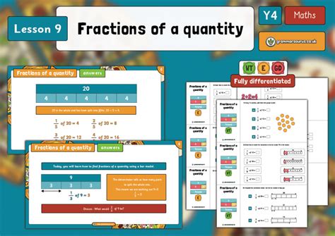 Year 4 Fractions Fractions Of A Quantity Lesson 9 Grammarsaurus