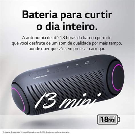 Caixa de Som Portátil LG Xboom Go PL5 Meridian Bluetooth Surround 18