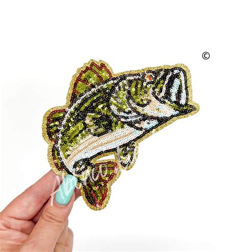 Bass Patch Small Bass Patch Fish Patch Trucker Hat Patches Sequin