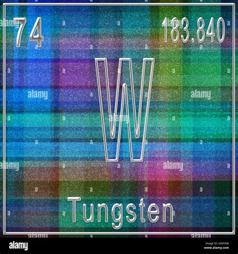 Tungsten Chemical Element Sign With Atomic Number And Atomic Weight