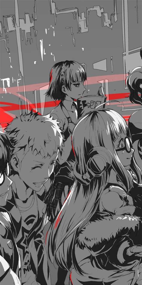 Шпалери на телефон Відеогра Персона 5 Акіра Курусу Енн Такамакі Футаба Сакура Горо Акечі