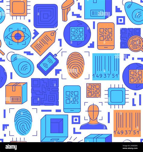 Qr Code And Barcode Seamless Pattern Vector Illustration Stock Vector