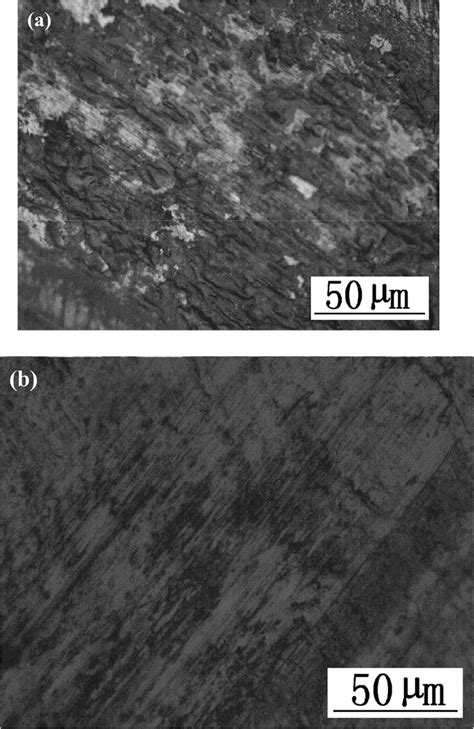 Wear Surfaces Of A Pure Cu B Cu Matrix Composites Reinforced By 7 Tic