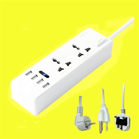 Usb Extension Lead Power Strip 4 Multi Plug Charger 2 Way Socket