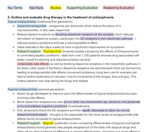 Psychology Schizophrenia Notes Essay Plans Teaching Resources