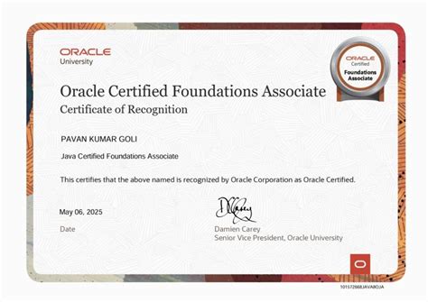 Oraclecertified Java Certification Softwaredevelopment… Pavan Kumar Goli