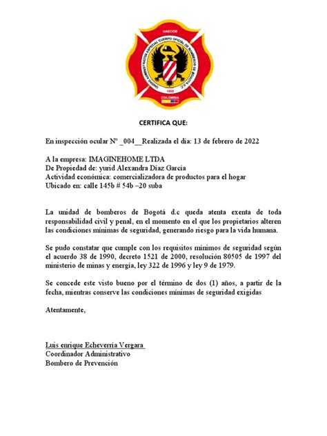 Certificación De Seguridad Para Imaginehome Pdf
