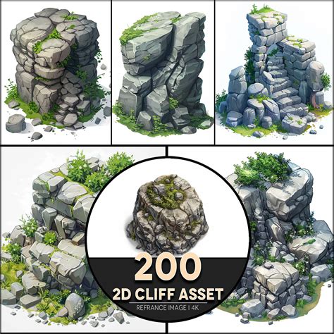Artstation 2d Cliff Asset 4k Referenceconcept Images