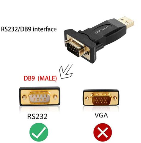 GetUSCart OIKWAN USB To RS Adapter With FTDI Chipset USB To RS Male DB Serial Converter