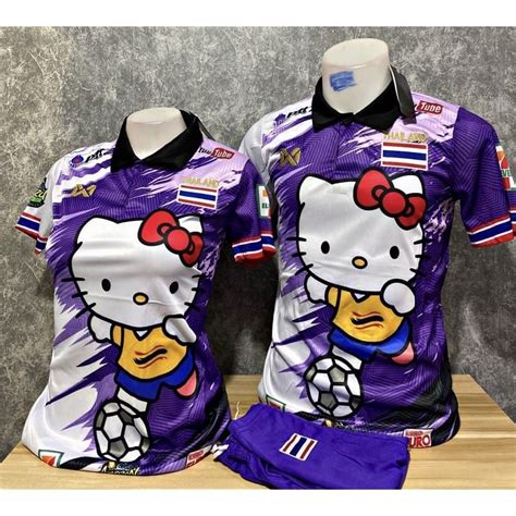 เสื้อกีฬาแขนสั้น ลาย Hello Kitty Edition ไม่มีกางเกงขายาว Shopee Thailand