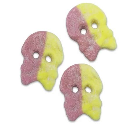 Bubs Sour Raspberry Lemon Skulls Lolliesnz