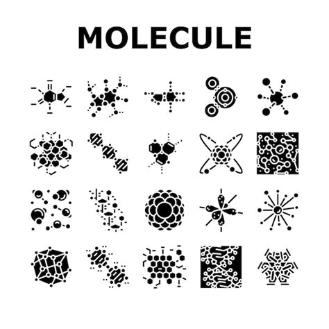 Premium Vector Molecular Science Chemistry Atom Icons Set Vector