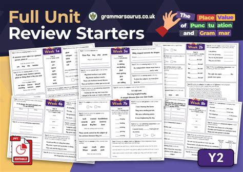 year 2 the place value of punctuation and grammar full unit review