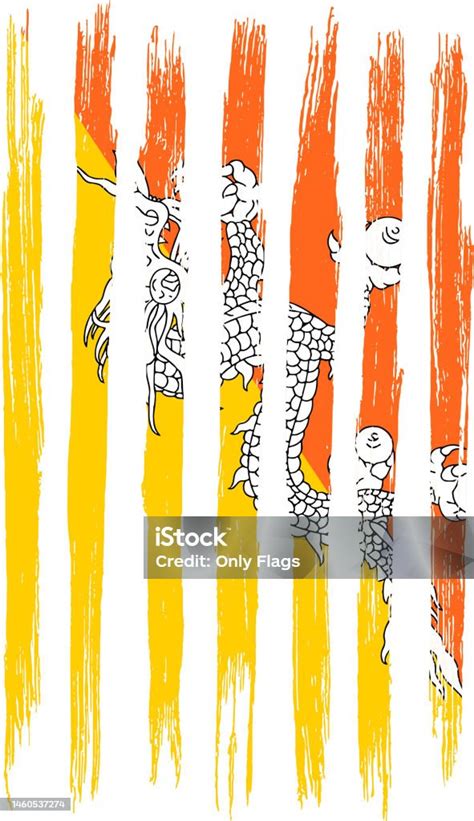 Png 또는 투명 배경에 격리된 브러시 페인트 질감이 있는 부탄 국기 기호 부탄 배너 템플릿 광고 홍보 디자인 벡터 탑 윈 스포츠 국가 개념에 대한 스톡 벡터 아트 및 기타