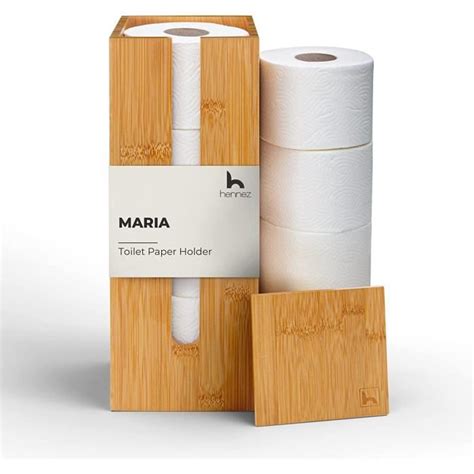 Rangement Papier Toilette Bambou Distributeur Stockage Support Sur Pied