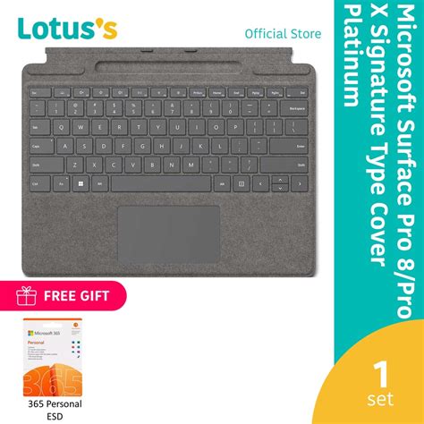 Microsoft Surface Pro 8pro X Signature Type Cover Platinum 8xa 00075