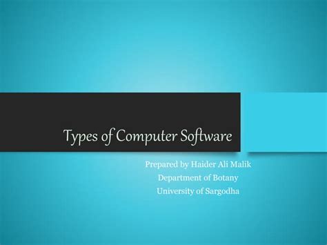 types of computer softwares ppt