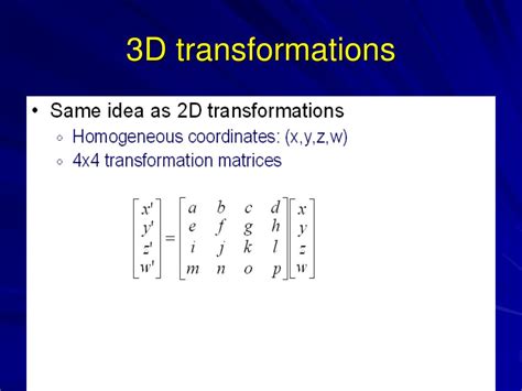 Ppt Transformation Of Objects 2d Transformations 3d Transformations