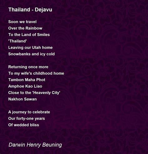 Thailand Dejavu Thailand Dejavu Poem By Darwin Henry 48 Off