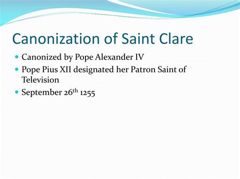 Ppt Saint Clare Of Assisi Powerpoint Presentation Free Download Id