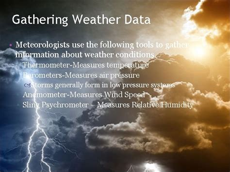 Weather Analysis Gathering Weather Data Meteorologists Use The
