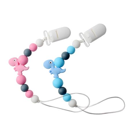 Teloly 2 Pcs Pacifier Clip Strong Snap Button Pacifier Clip Multiple