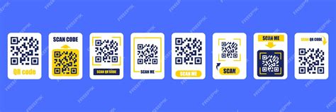 premium vector qr code scan for smartphone qr code frame vector set