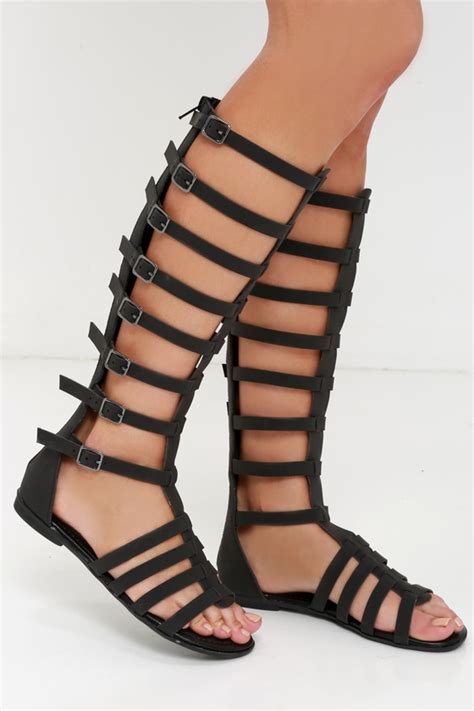 Cute Black Sandals Flat Sandals Gladiator Sandals 3200 Lulus