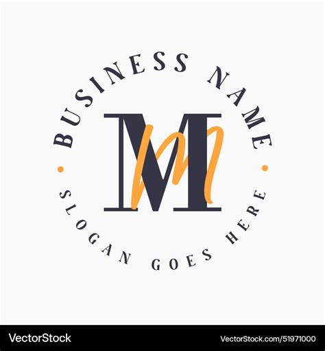 Elegant Letter Mm Initials Logo For Corporate Vector Image