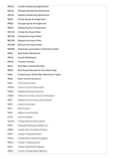 SOLUTION Sap Mm Transaction Codes Studypool