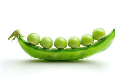 A Fresh And Natural View Of A Green Pea Pod Containing Five Peas