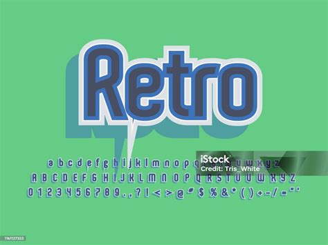 복고풍 글꼴과 알파벳 스톡 벡터 일러스트레이션 3차원 형태에 대한 스톡 벡터 아트 및 기타 이미지 3차원 형태 개체 그룹 고풍스런 Istock