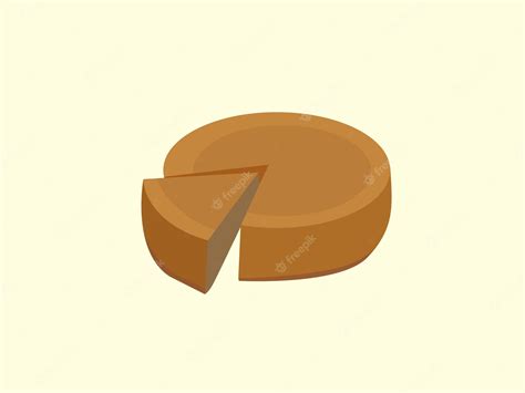 Un Queso Redondo Con Un Trozo Cortado Vector Premium