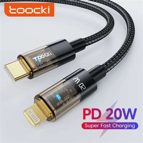 Toocki 20W Fast Charging USB C Lighting Data Cable 480Mbps Transmission