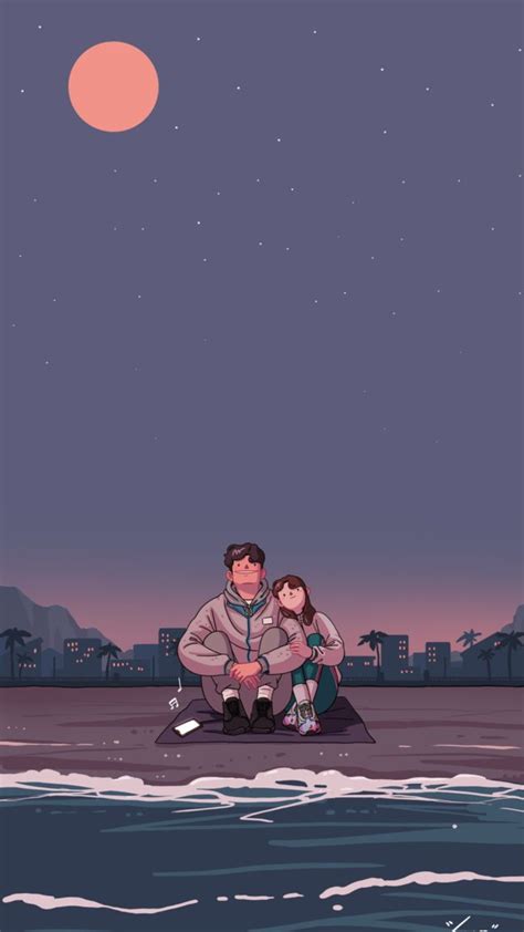 Cute Cartoon Couple Wallpaper 4k For Mobile