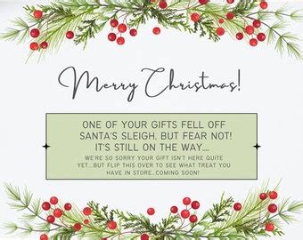 Christmas Present Is Delayed Card Your Gift Is On Its Way Delayed