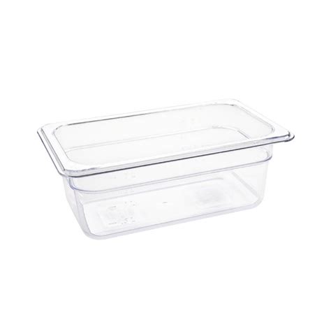 Vogue Polycarbonate 1 4 Gastronorm Container 100mm Clear U237