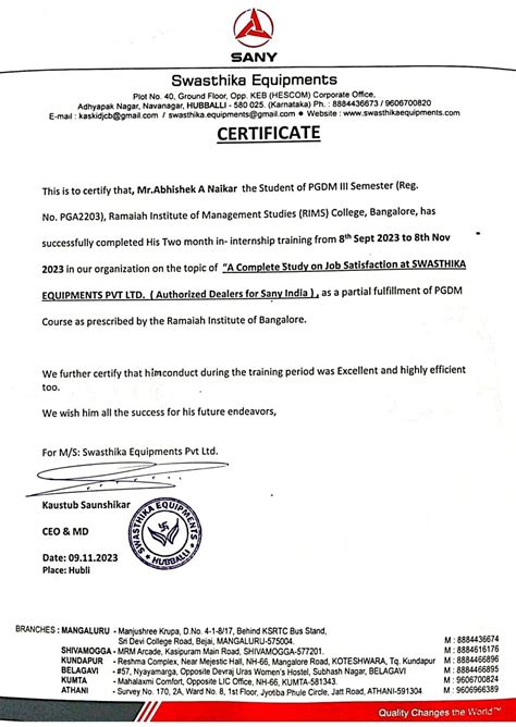 Abhishek A N On Linkedin Internshipexperience Landmovingequipments