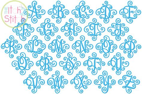 Elegant Scroll Large Monogram Font 6 0 7 0 Etsy