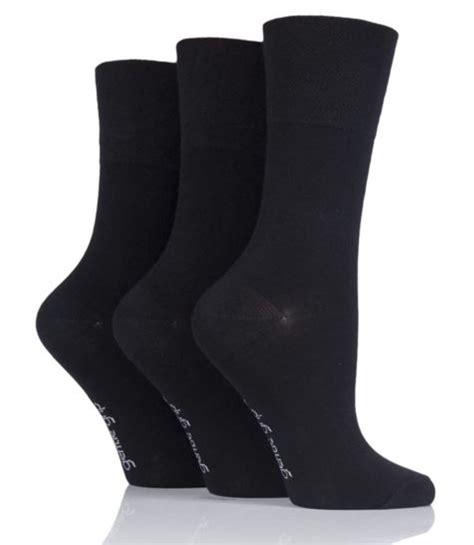 Gentle Grip 3pk Plain Crew Socks Womens Aussie Sock Shop