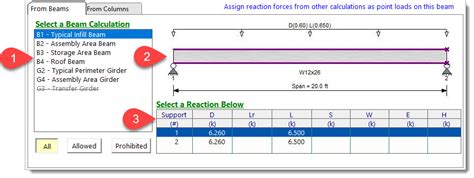 Calculation Modules Beams Linked Loads