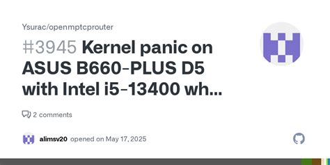 Kernel Panic On Asus B660 Plus D5 With Intel I5 13400 When Booting Omr