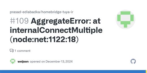 Aggregateerror At Internalconnectmultiple Nodenet112218 · Issue 109 · Prasad Edlabadka