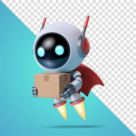 Cute Robot Delivering Package With Jetpack 67739631 Vector Art At Vecteezy