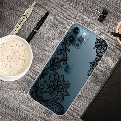 彩绘图案高透tpu保护壳 适用于 Iphone 13 Pro（黑玫瑰）
