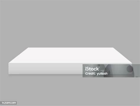 Dudukan Kosong Putih Kotak Kemasan Alas Pemandangan Vektor Mockup