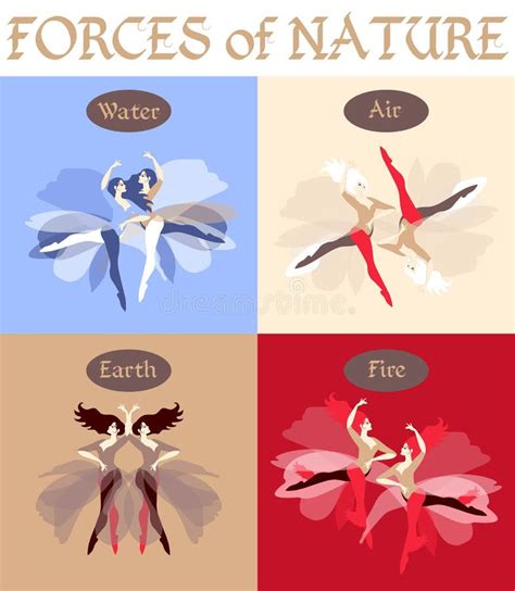 Los Cuatro Elementos Tierra Agua Aire Y Fuego Ilustraciones Stock Vectores Y Clipart