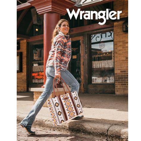 Wrangler Southwestern Dual Sided Print Canvas Totecrossbody Collectio