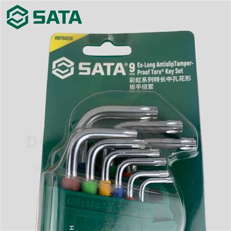 Sata 09702ch Colored 9 Piece Extra Long Antislip Tamper Proof Torx Key