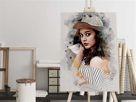 Abstract Watercolor Portrait Effect Design Cuts